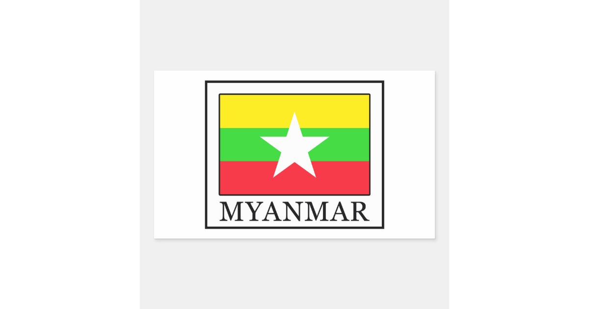 Myanmar Rectangular Sticker | Zazzle