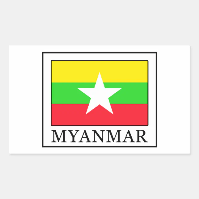 Myanmar Rectangular Sticker | Zazzle