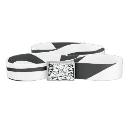 Mydeas | Black & White Thin Painted Lines Belt | Zazzle