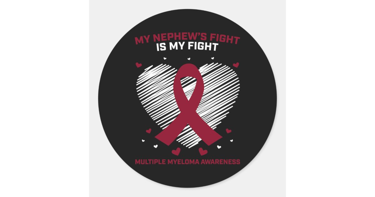 Myeloma Awareness Ribbon Blood Cancer Survivor Pla Classic Round ...