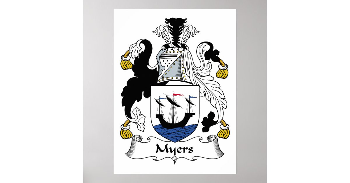 Myers Family Crest Poster | Zazzle