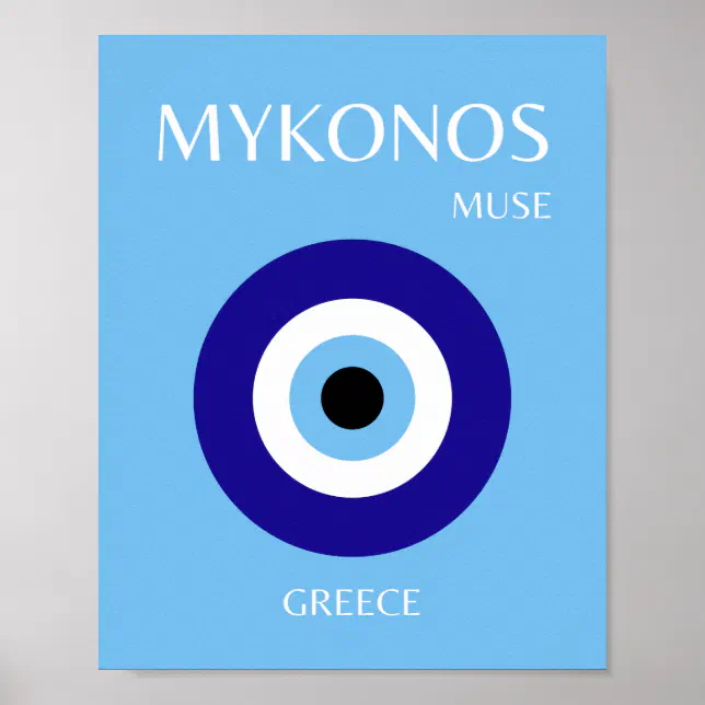 Mykonos Muse, Blue Poster | Zazzle