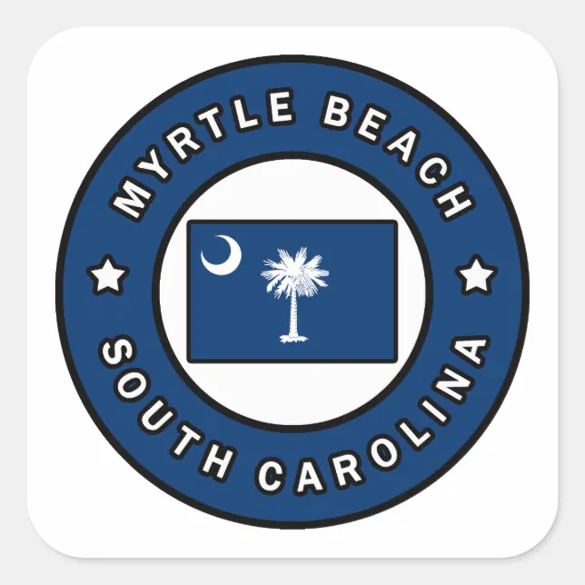 Myrtle Beach South Carolina Square Sticker | Zazzle