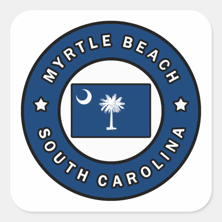 Myrtle Beach South Carolina Square Sticker | Zazzle