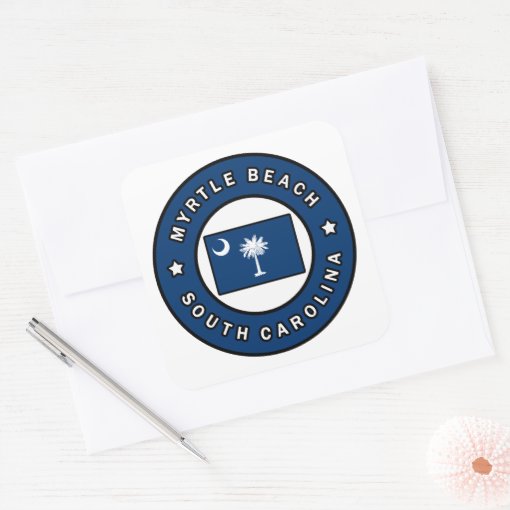Myrtle Beach South Carolina Square Sticker | Zazzle
