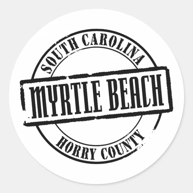 Myrtle Beach Title Classic Round Sticker | Zazzle