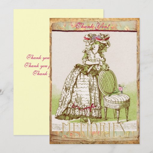 Mys Victorian Lady Thank You card | Zazzle