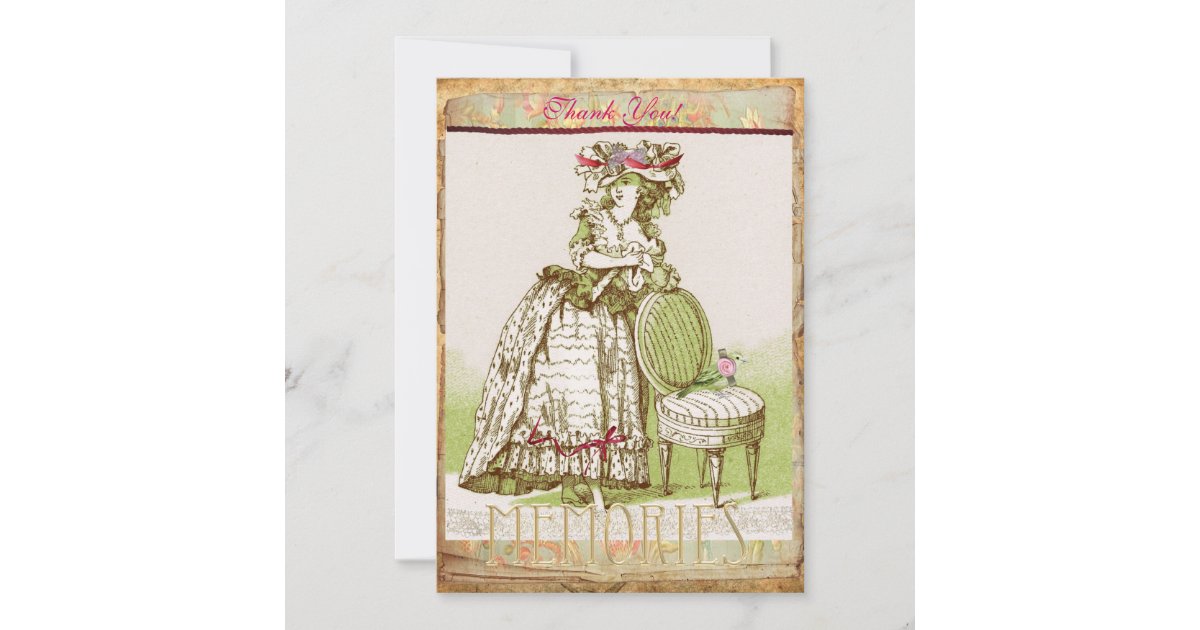 Mys Victorian Lady Thank You card | Zazzle