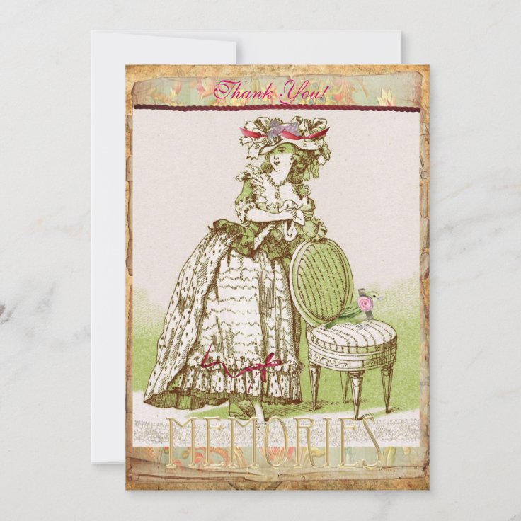 Mys Victorian Lady Thank You card | Zazzle