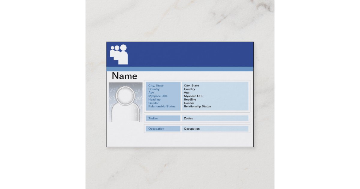 Myspace Dark - Chubby Business Card | Zazzle