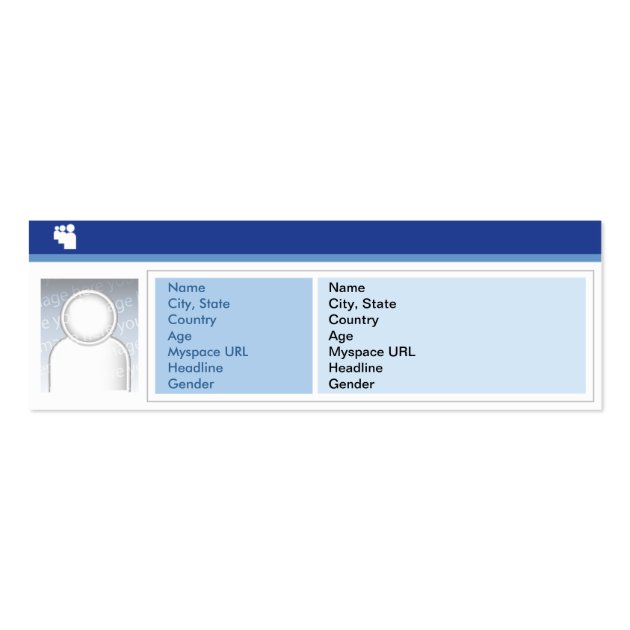 Myspace Dark - Skinny Business Card Template