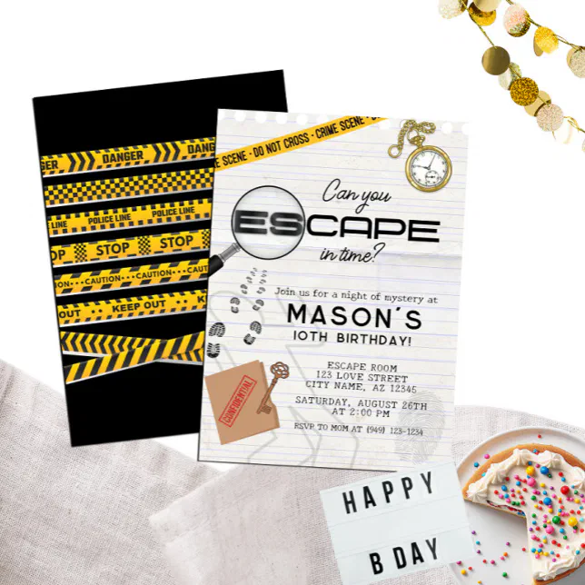 Mystery Escape Room Birthday Invitation | Zazzle