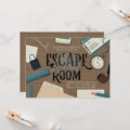 Mystery Escape Room Blue Birthday Invitation | Zazzle