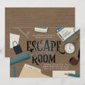 Mystery Escape Room Blue Birthday Invitation | Zazzle