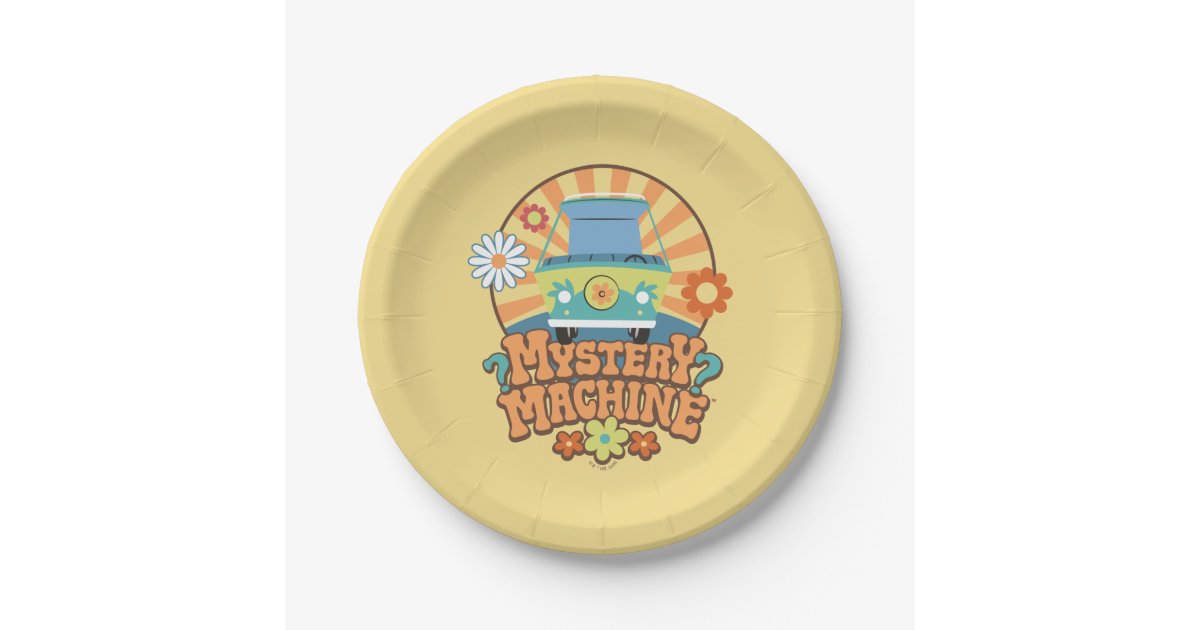 Mystery Machine Van Floral Graphic Paper Plates | Zazzle