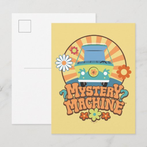 Mystery Machine Van Floral Graphic Postcard | Zazzle