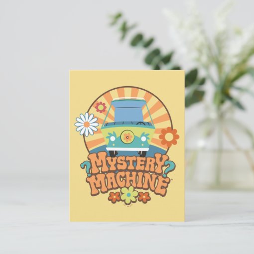 Mystery Machine Van Floral Graphic Postcard | Zazzle