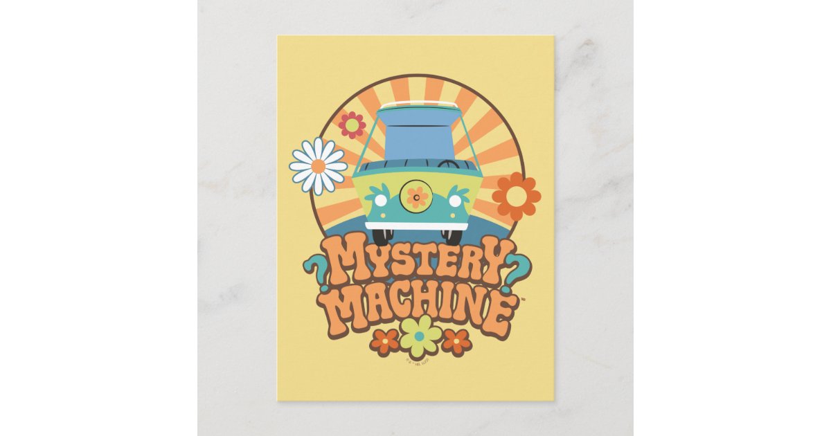 Mystery Machine Van Floral Graphic Postcard | Zazzle