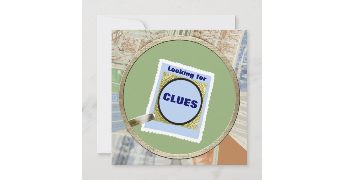 Mystery Magnifying Glass Clues Birthday Party Invitation | Zazzle