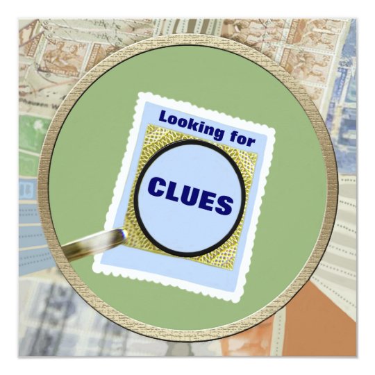 Mystery Magnifying Glass Clues Kids Birthday Party Invitation | Zazzle.com