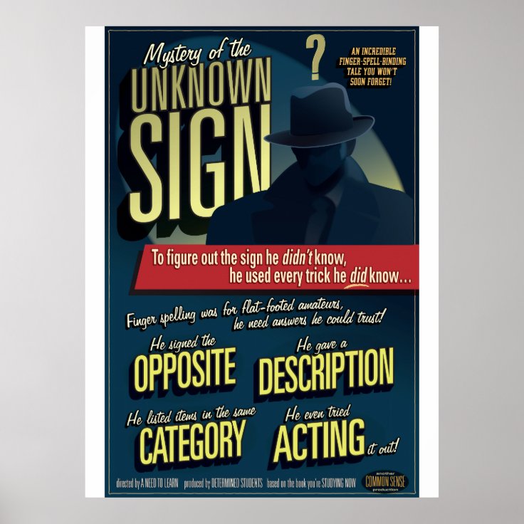 Mystery of the Unknown Sign. Poster. Poster | Zazzle