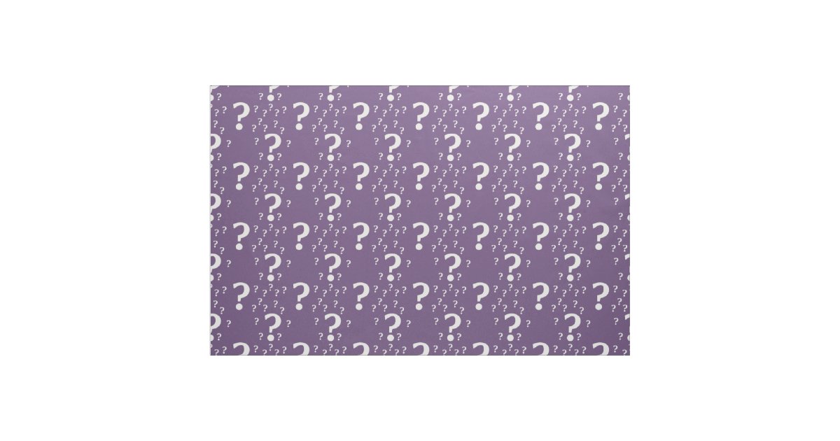 Mystery question mark riddle puzzle purple fabric | Zazzle