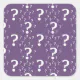 Mystery question mark riddle puzzle purple square sticker | Zazzle