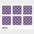 Mystery question mark riddle puzzle purple square sticker | Zazzle