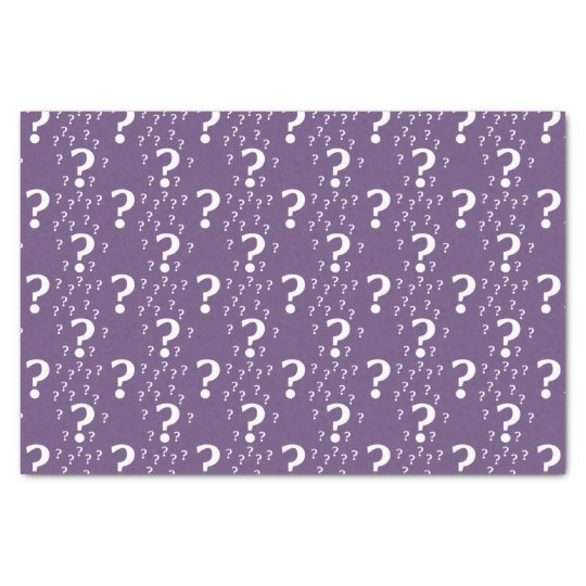 Mystery question mark riddle puzzle purple tissue paper | Zazzle.com