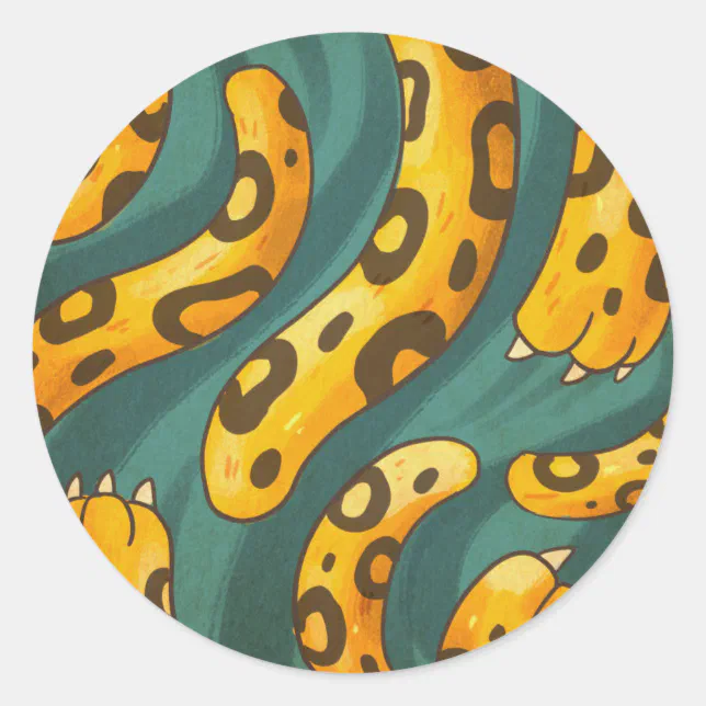 Mystic Cheetah - Animal Pattern Illustration Classic Round Sticker | Zazzle