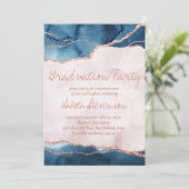 Mystic Elegance | Blue Pink Agate Graduation Party Invitation | Zazzle
