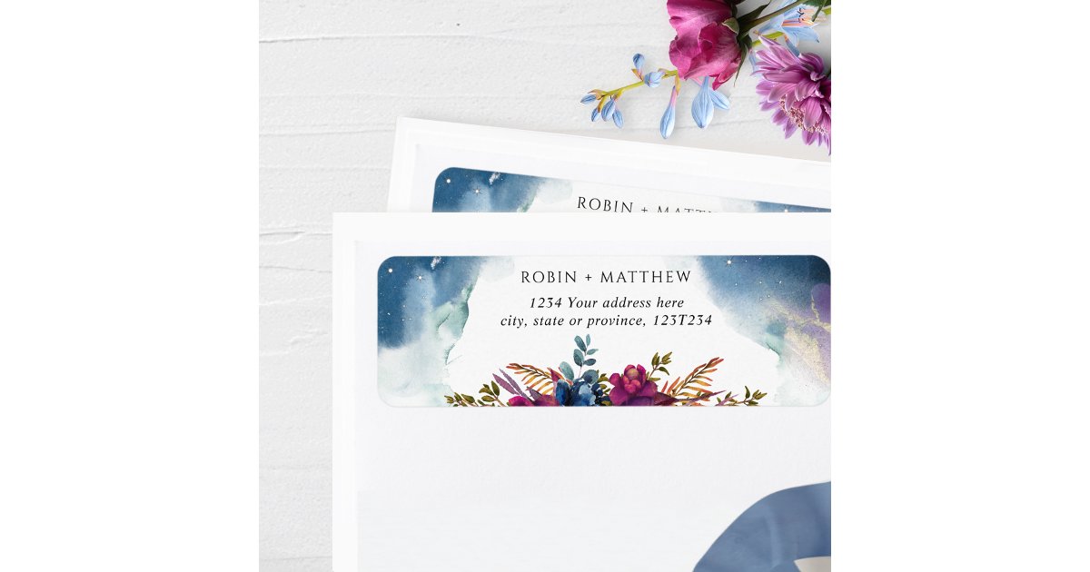 Mystic Garden Celestial Theme Return Address Label | Zazzle