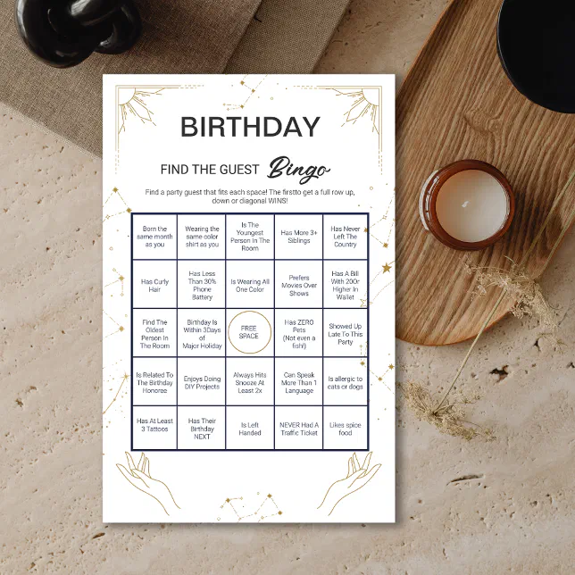 Mystic Horoscope Moon Birthday Bingo Game | Zazzle