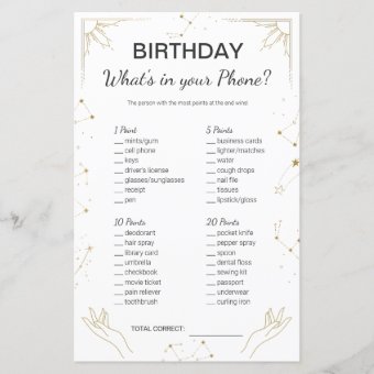 Mystic Horoscope Zodiac Birthday Party Game | Zazzle