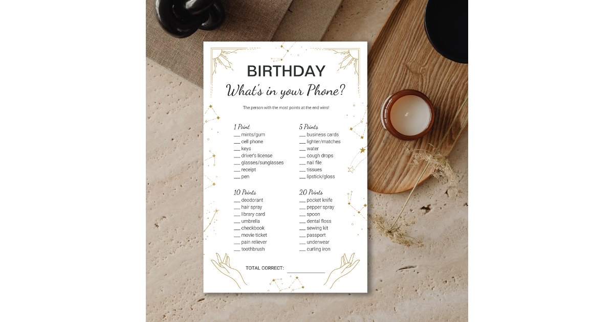 Mystic Horoscope Zodiac Birthday Party Game | Zazzle