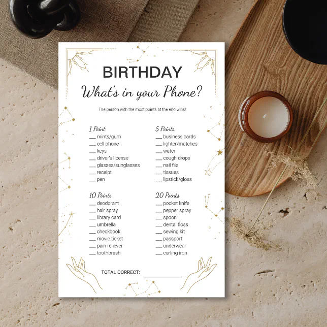 Mystic Horoscope Zodiac Birthday Party Game | Zazzle