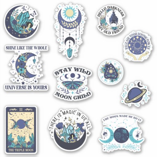 Mystic Moon Witch Sticker Pack | Zazzle