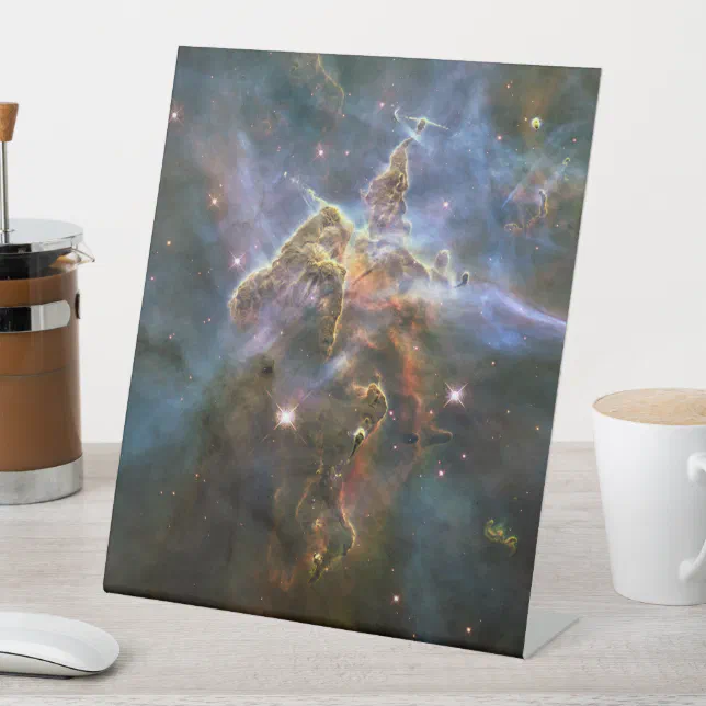 Mystic Mountain in Carina Nebula Hubble Space Pedestal Sign | Zazzle