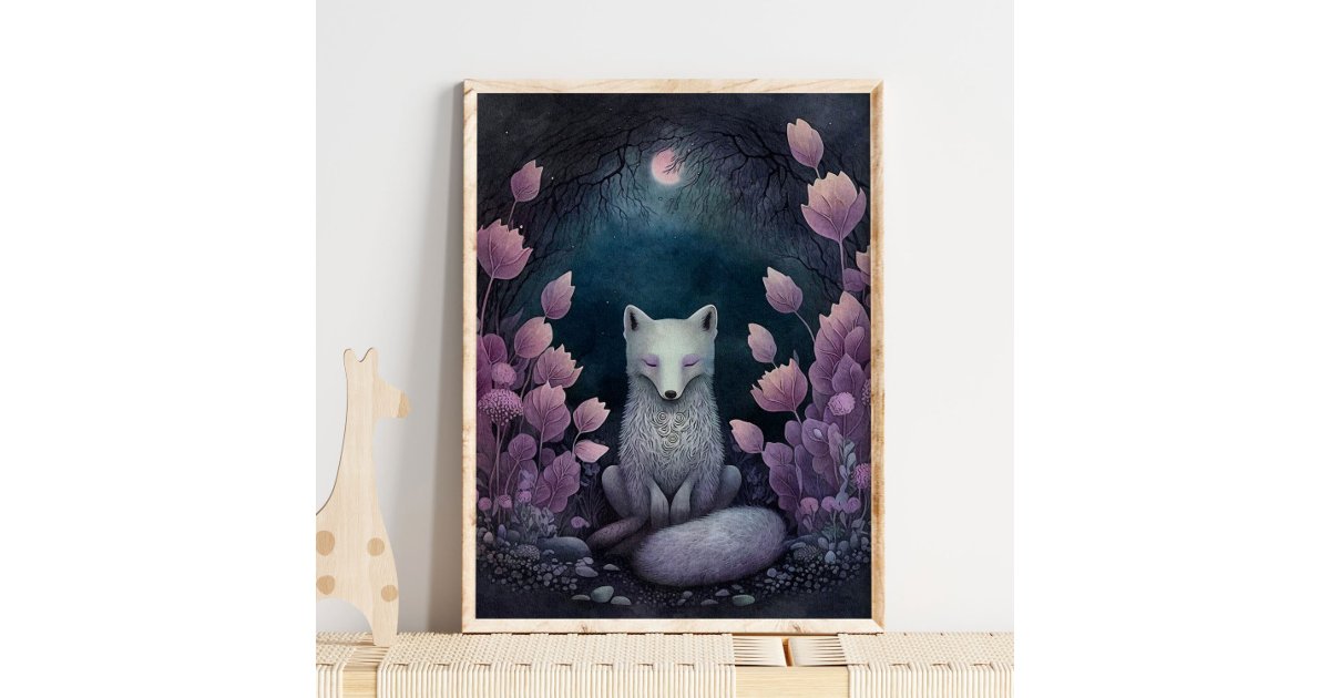 Mystic Woodland Arctic Fox | Fox Wall Print | Zazzle