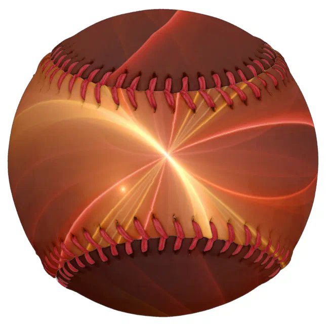 Mystical Abstract Fractal Art Modern Warm Colors Softball | Zazzle