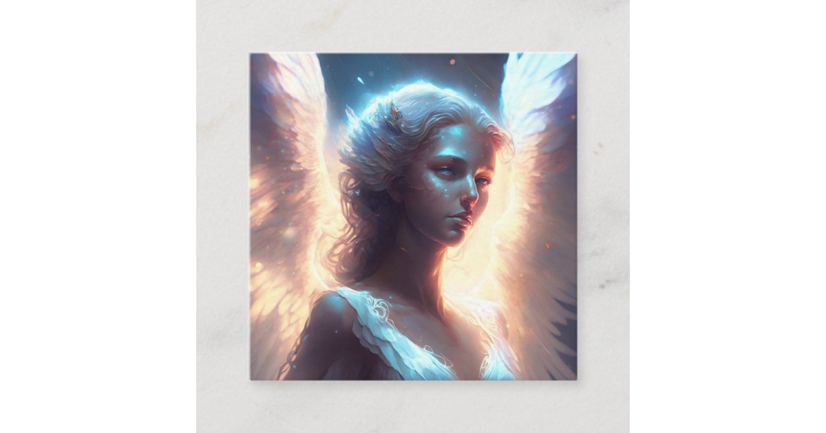 Mystical Blue Eyed Angel Enclosure Card | Zazzle