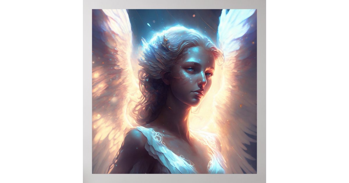 Mystical Blue Eyed Angel Poster | Zazzle