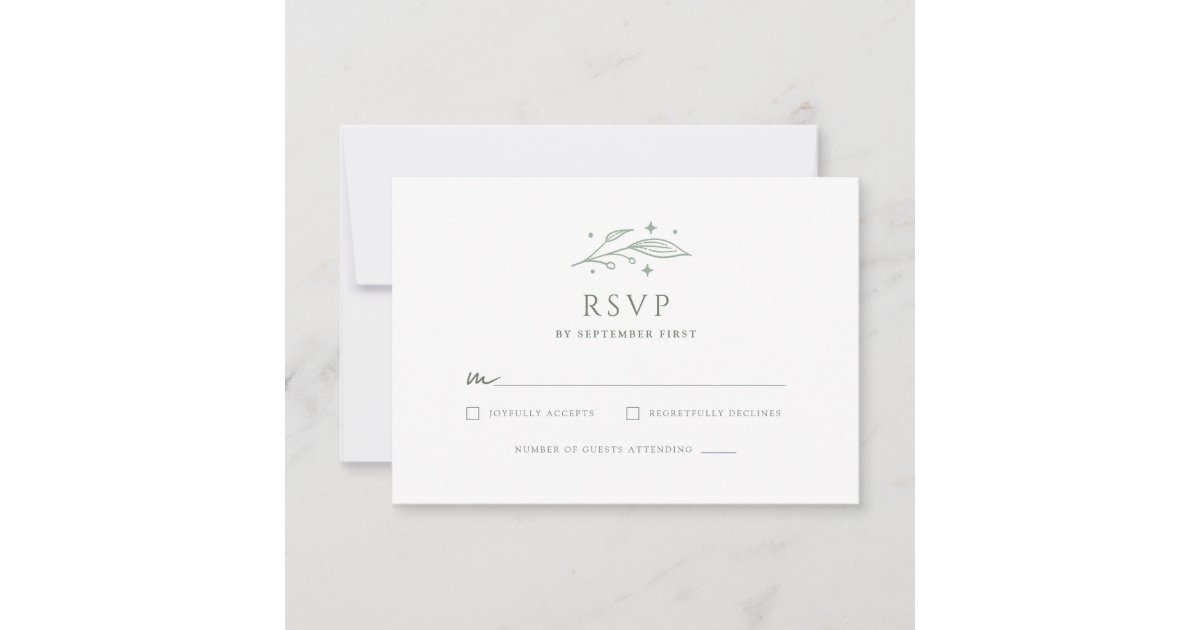 Mystical Botanical Wedding RSVP Card | Zazzle