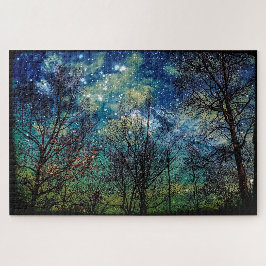 Mystical Celestial Forest Trees Nature Large Jigsaw Puzzle | Zazzle