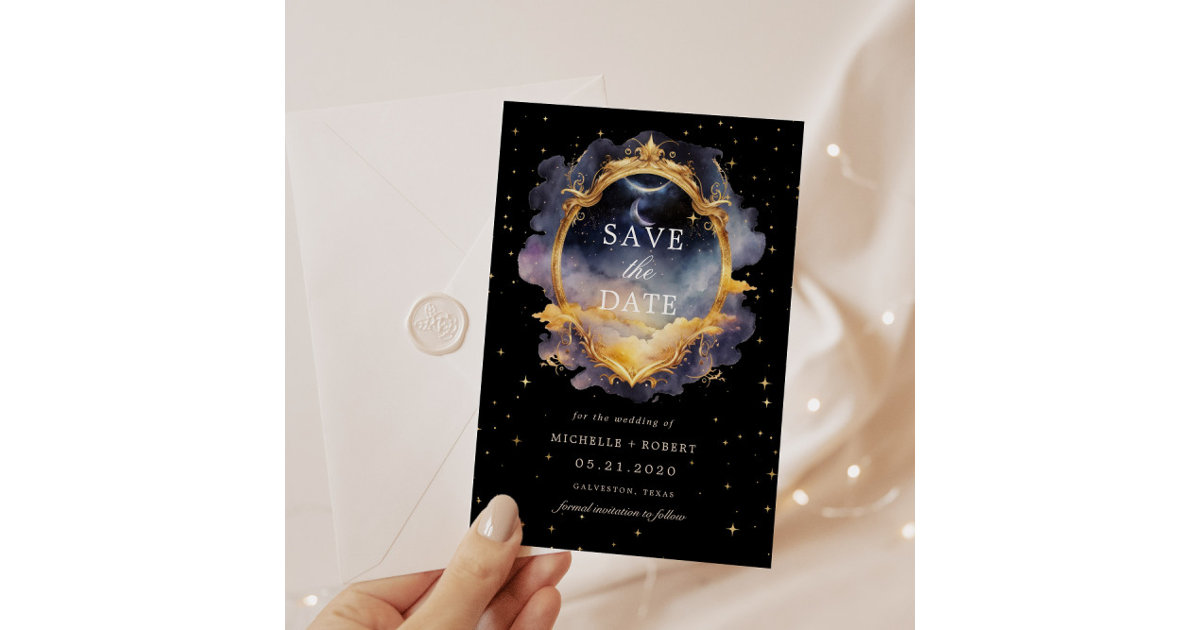 Mystical Celestial Photo Save the Date Invitation | Zazzle