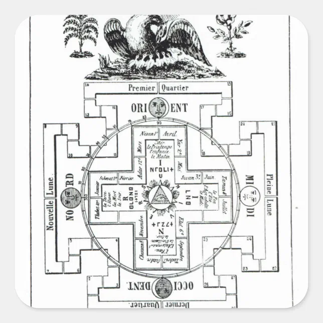 Mystical diagram of Solomon's Square Sticker | Zazzle