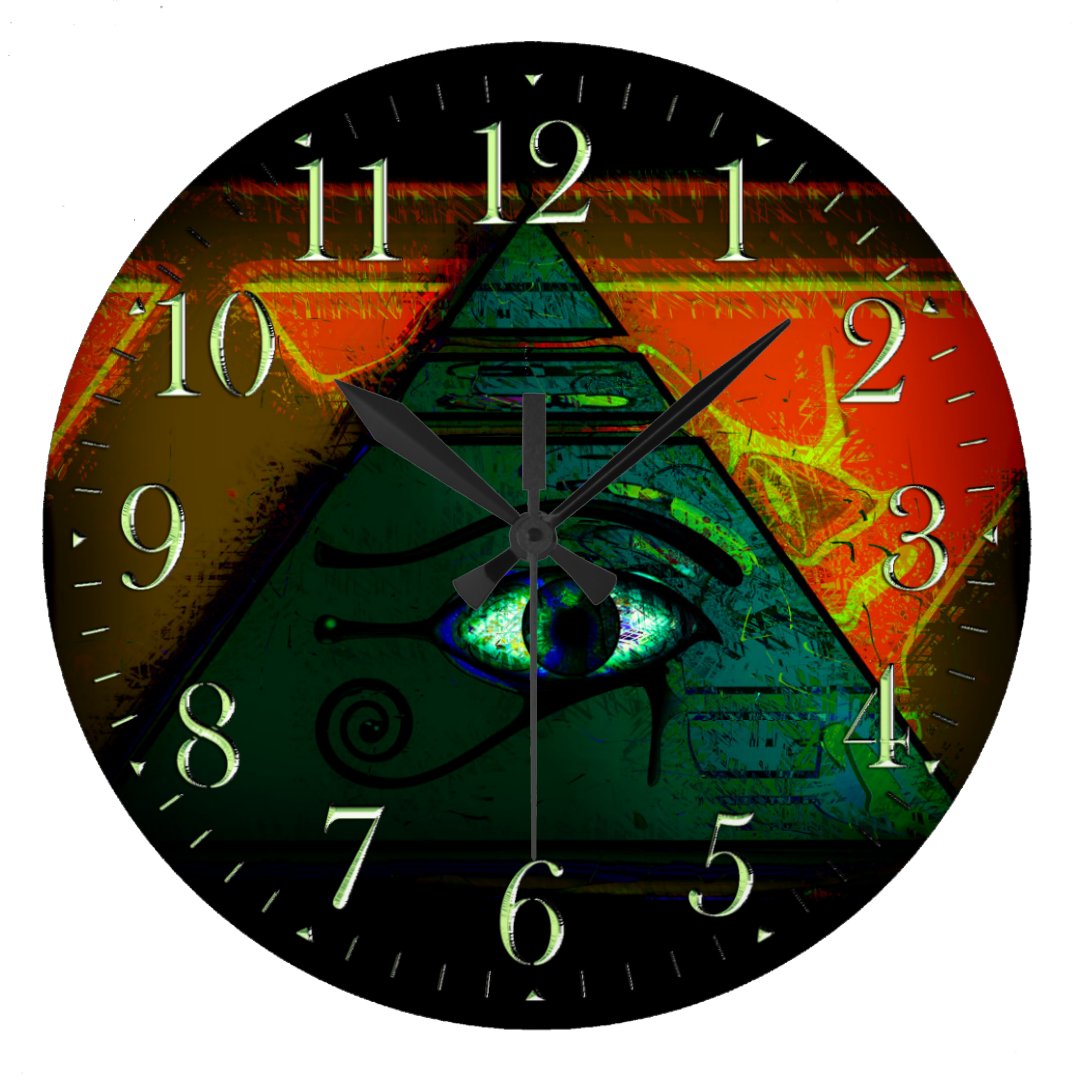 Mystical Egyptian Eye of Horus Large Clock | Zazzle