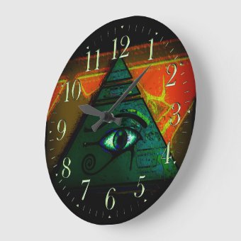 Mystical Egyptian Eye of Horus Large Clock | Zazzle