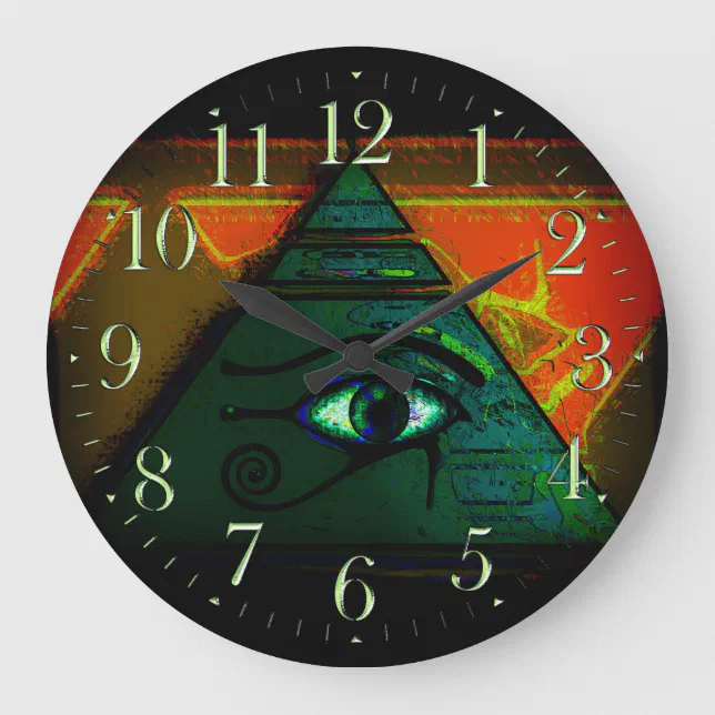 Mystical Egyptian Eye of Horus Large Clock | Zazzle