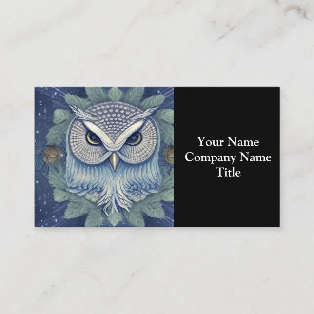 Mystical Fantasy Forest Owl Business Card | Zazzle